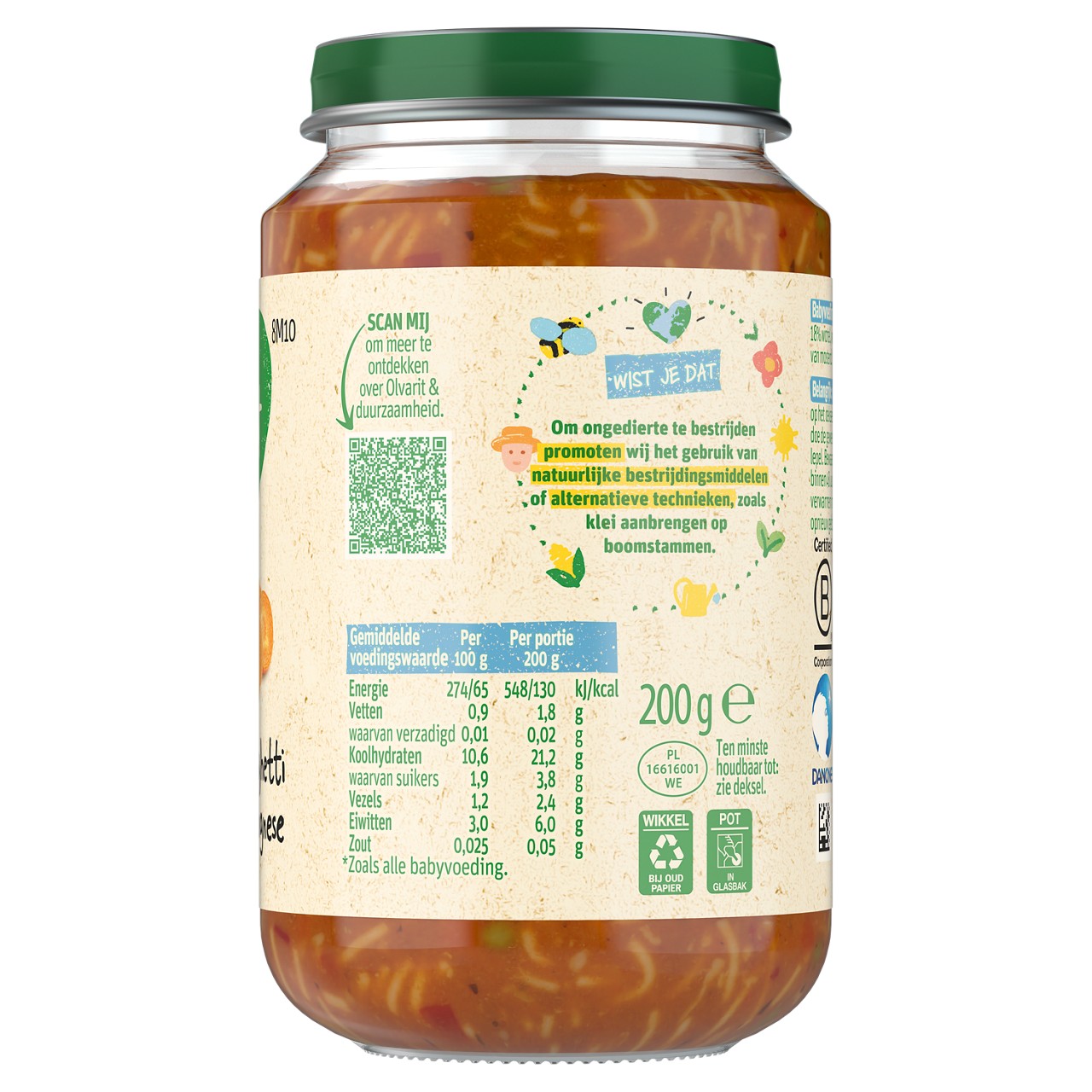 Olvarit | Spaghetti Bolognese | 8 maanden babyvoeding