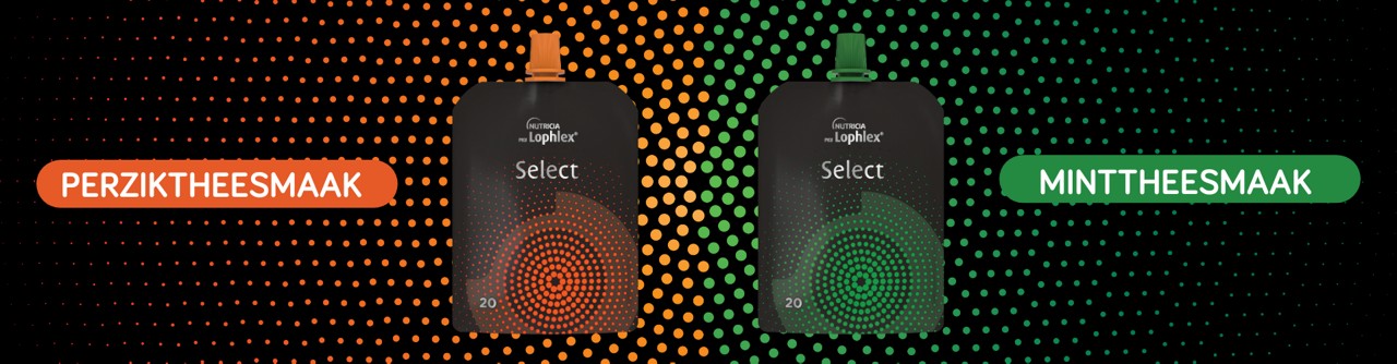 PKU Lophlex Select 20 perziktheesmaak & minttheesmaak
