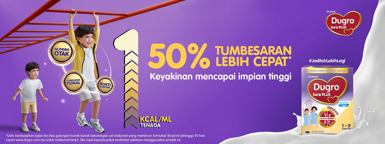 Dugro® Sure PLUS dengan 50% Tumbesaran Lebih Cepat*